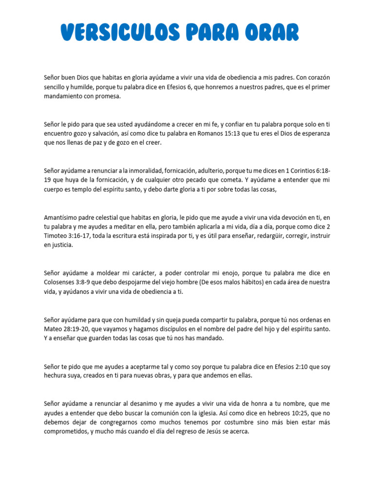 Versiculos para Orar | PDF