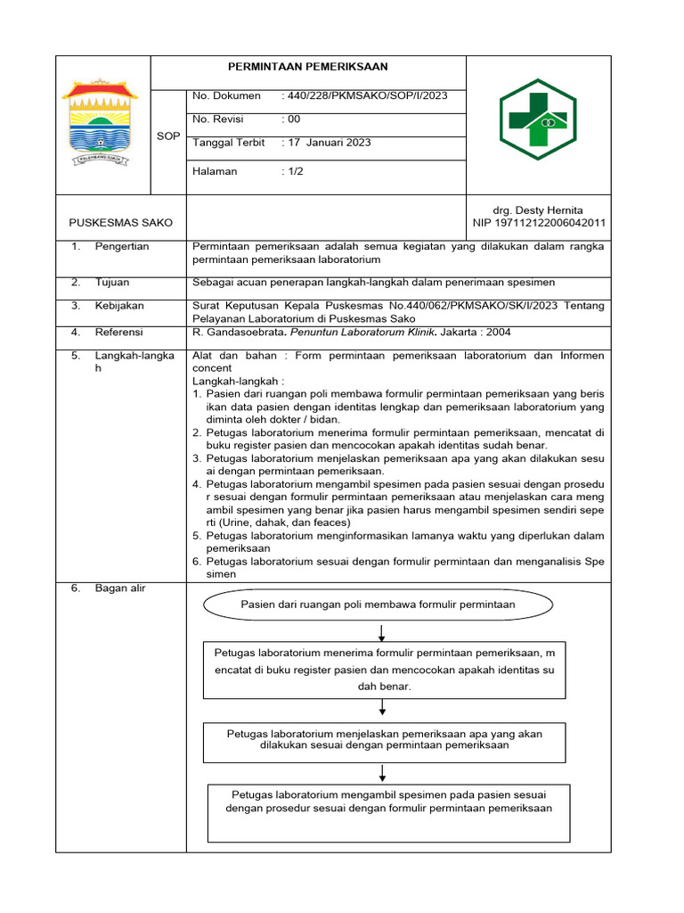 3.9.1.1.3 Sop Pelayanan Laboratorium | PDF