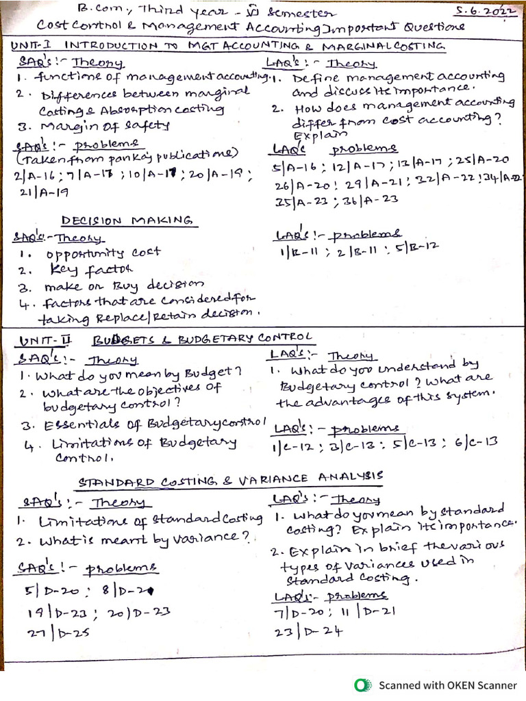 CCMA Imp + CLG Notes | PDF CCMA Imp + CLG Notes | PDF