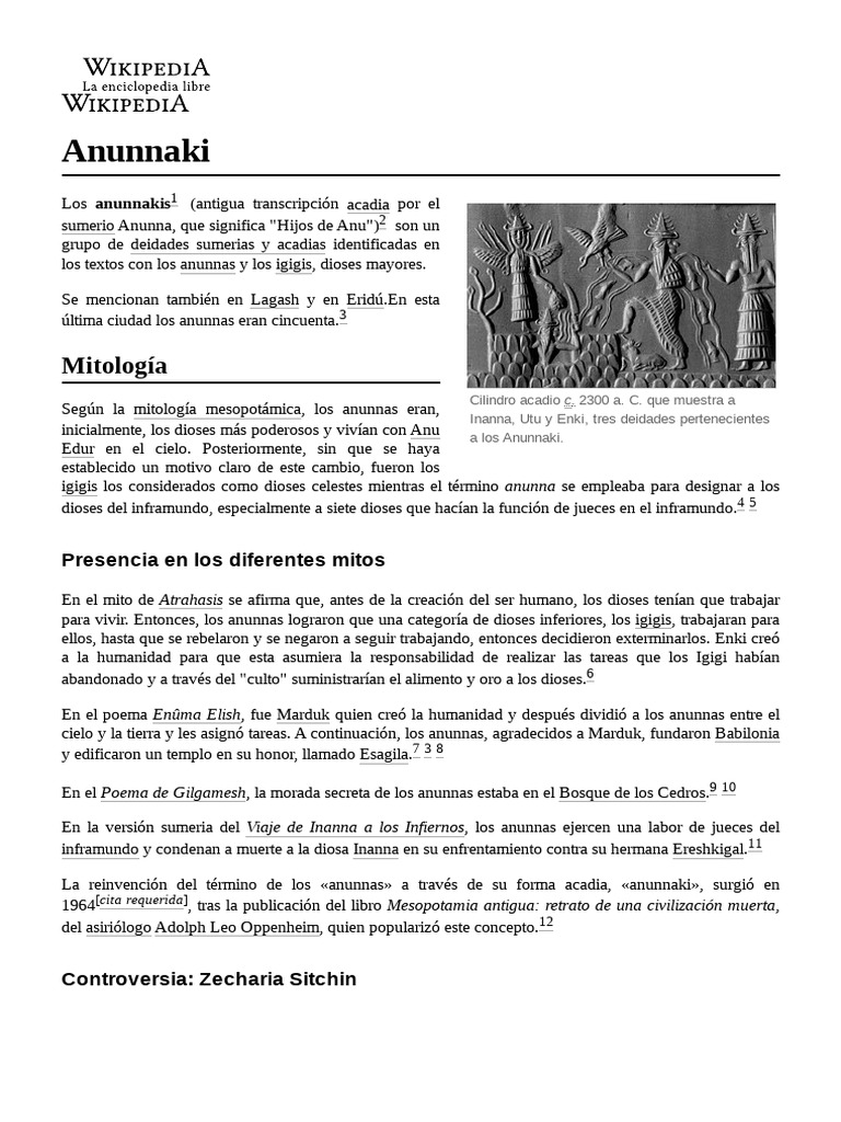 Anunnaki | PDF | Mitología | Creencia religiosa y doctrina