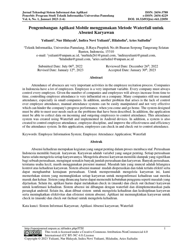 Pengembangan Aplikasi Mobile Menggunakan Metode Waterfall Untuk Absensi ...