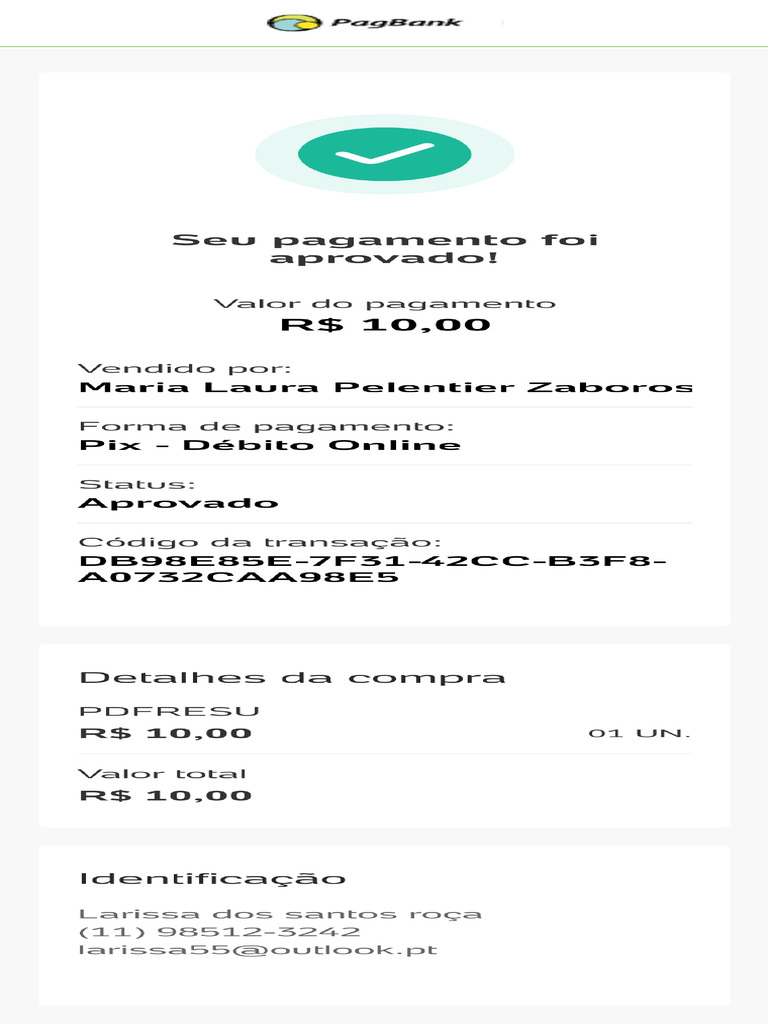 Comprovante Pagbank | PDF