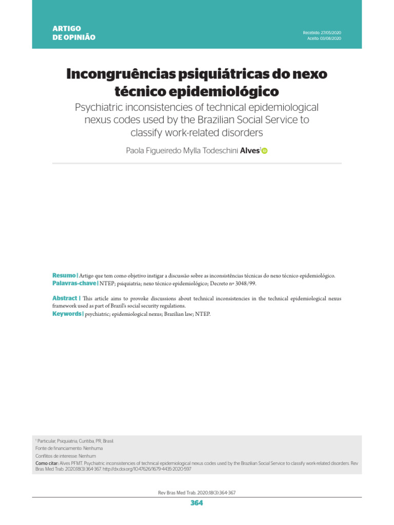 Incongruências do NTEP em Saúde Mental | PDF