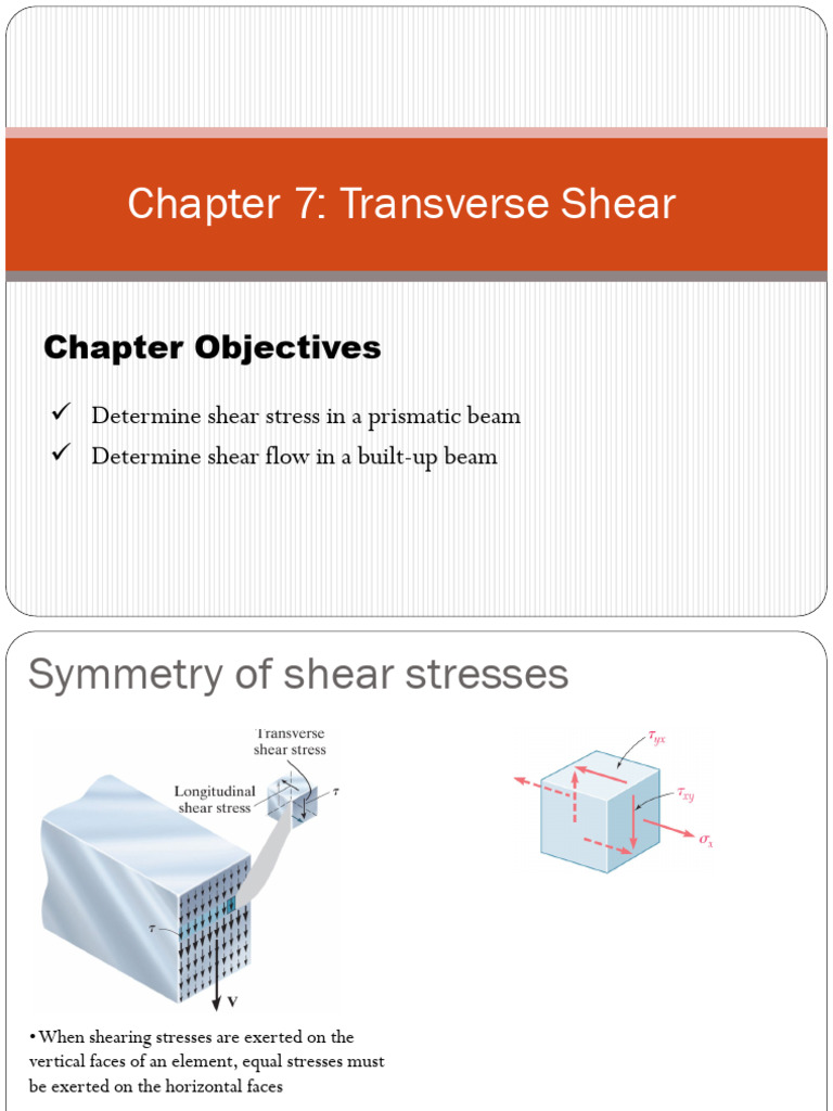 TAM251 Chapter7 TransverseShear Prelecture Johnson | PDF
