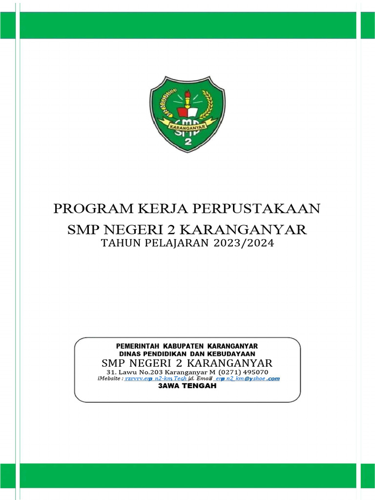 PDF Program Kerja Perpustakaan 2023 2024 | PDF