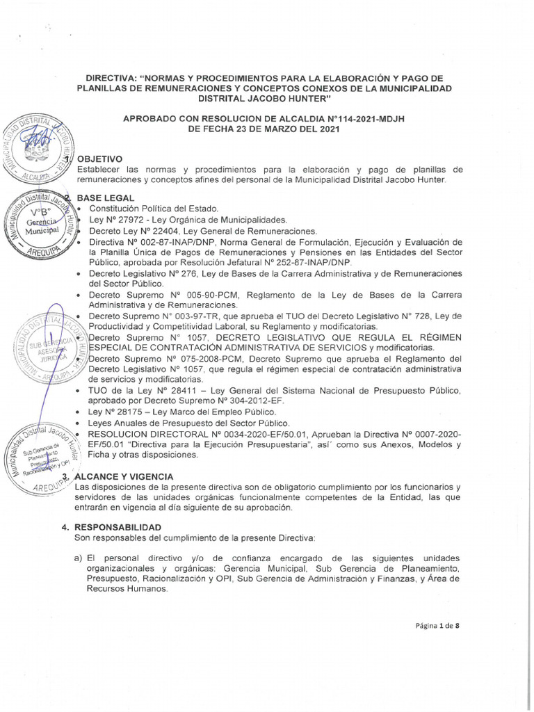 Directiva 114-2021-MDJH | PDF