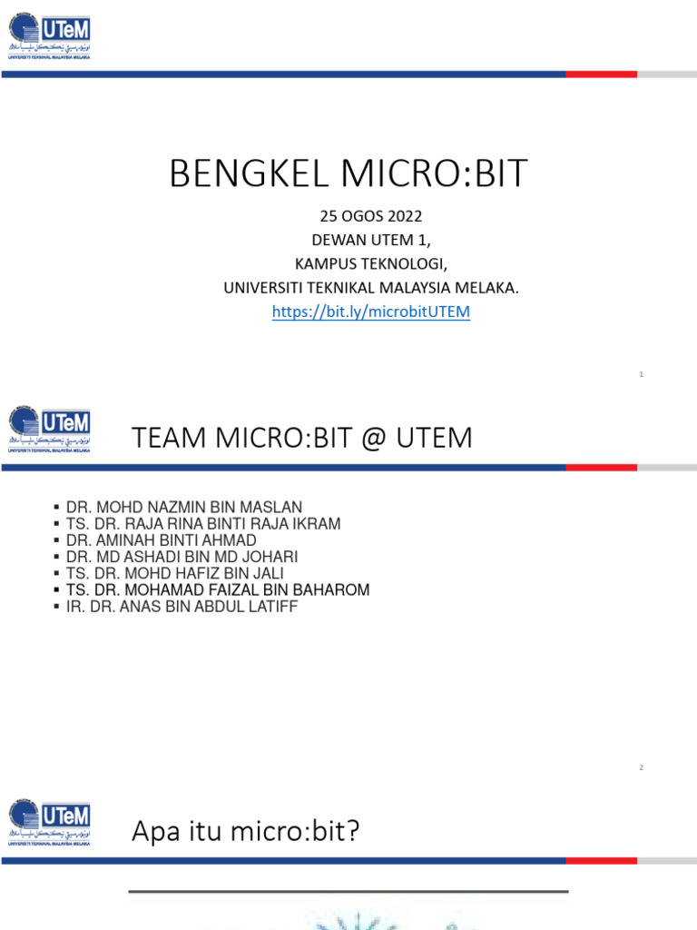 Slide Bengkel Microbit | PDF