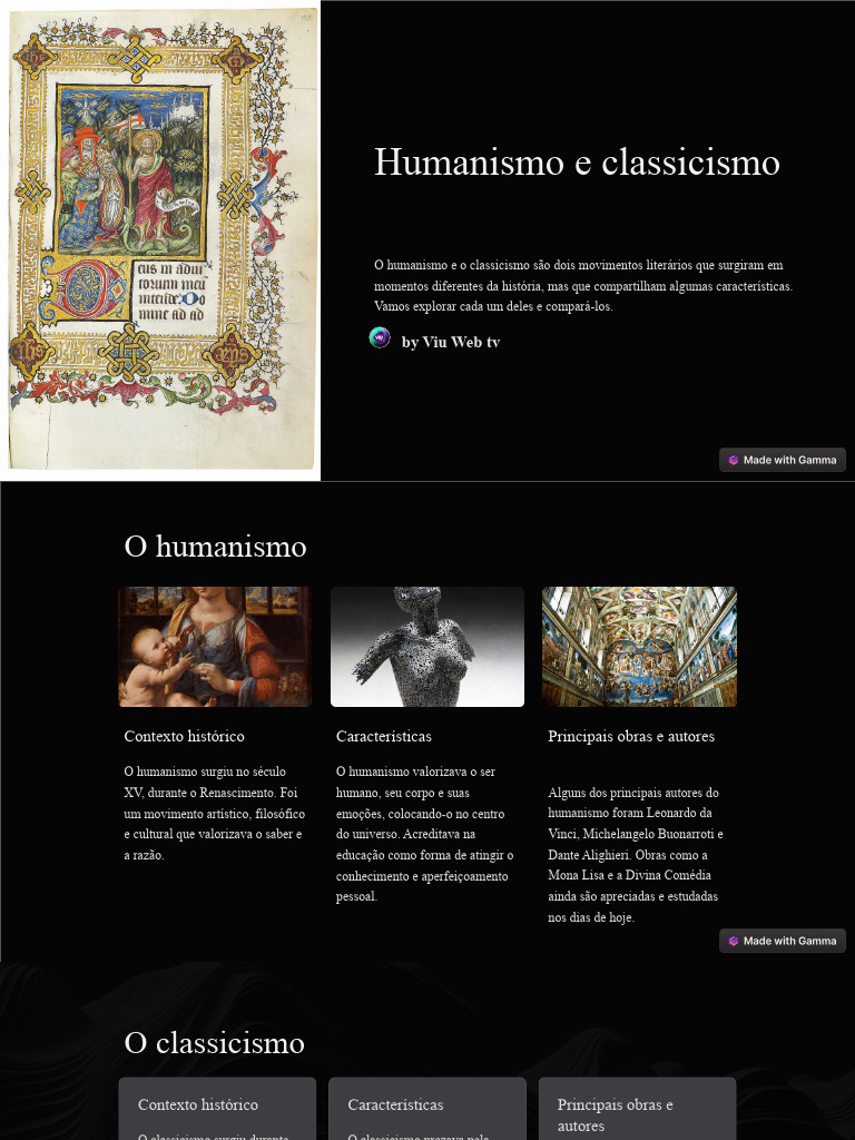 Humanismo e Classicismo 2 | PDF | Classicismo | Renascimento