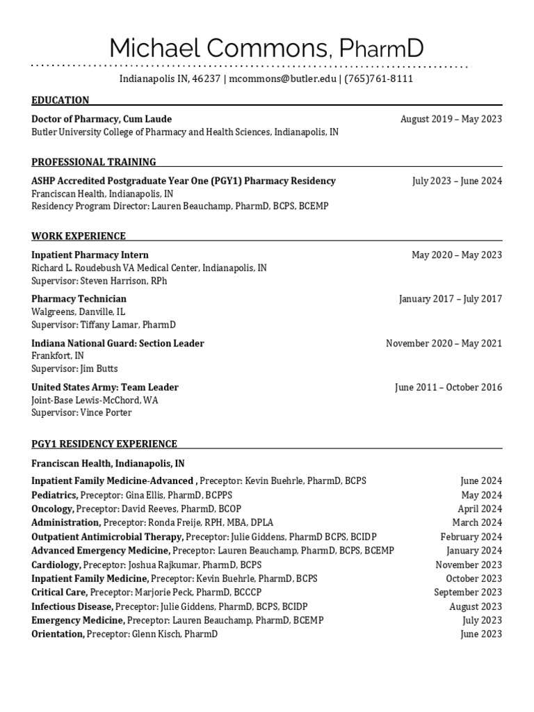 CV 2024 | PDF | Pharmacy | Pharmacist