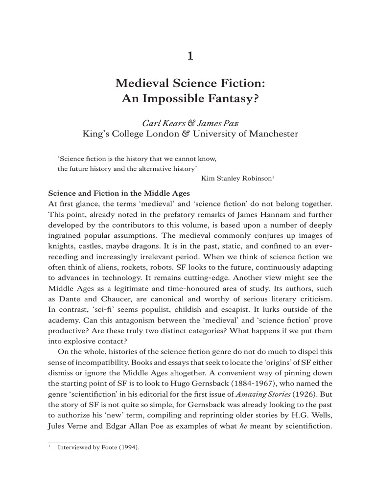 Medieval Sci-Fi: A New Perspective | PDF | Science Fiction | Science