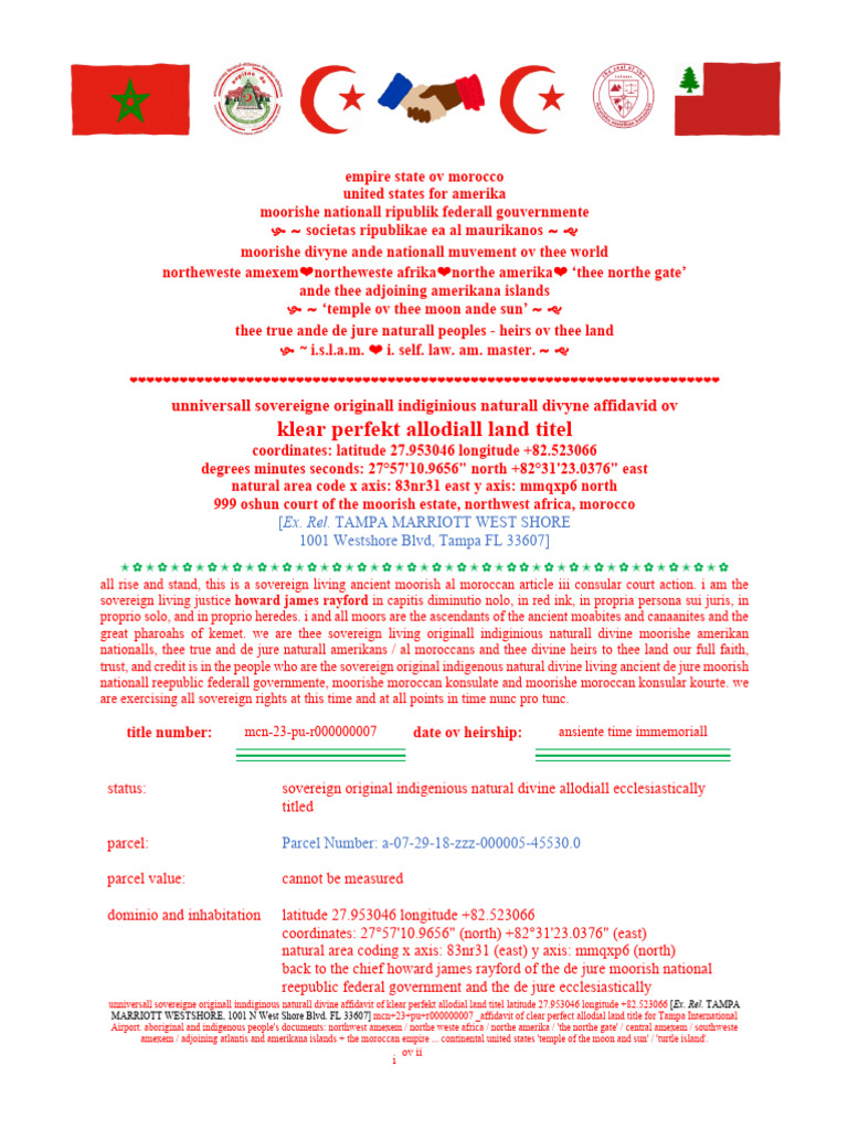 Klear Perfekte Allodial Land Title + Tampa Marriott Westshore | PDF ...