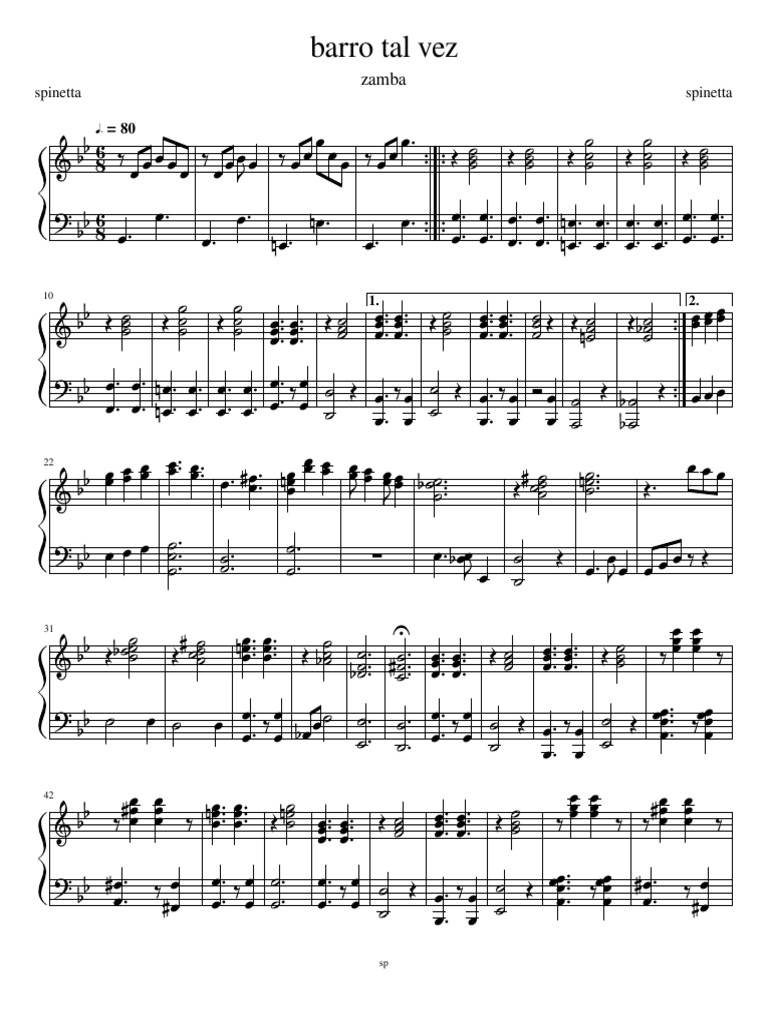 Acordes y partitura de "Barro Tal Vez" | PDF