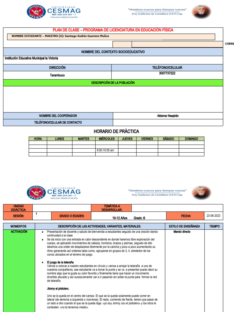 plan de clase (1) | PDF