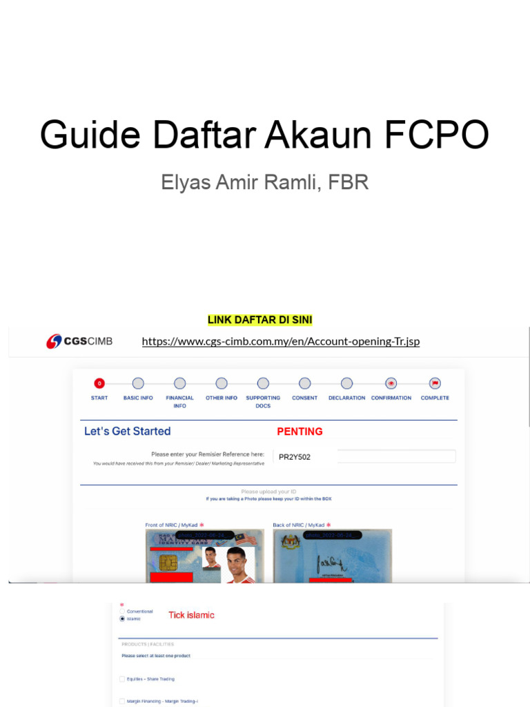 Guide Daftar Akaun FCPO | PDF