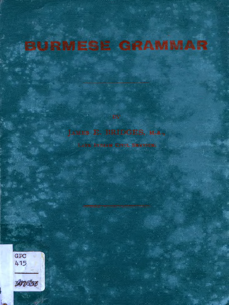 Burmese Grammar | PDF | Verb | Adverb