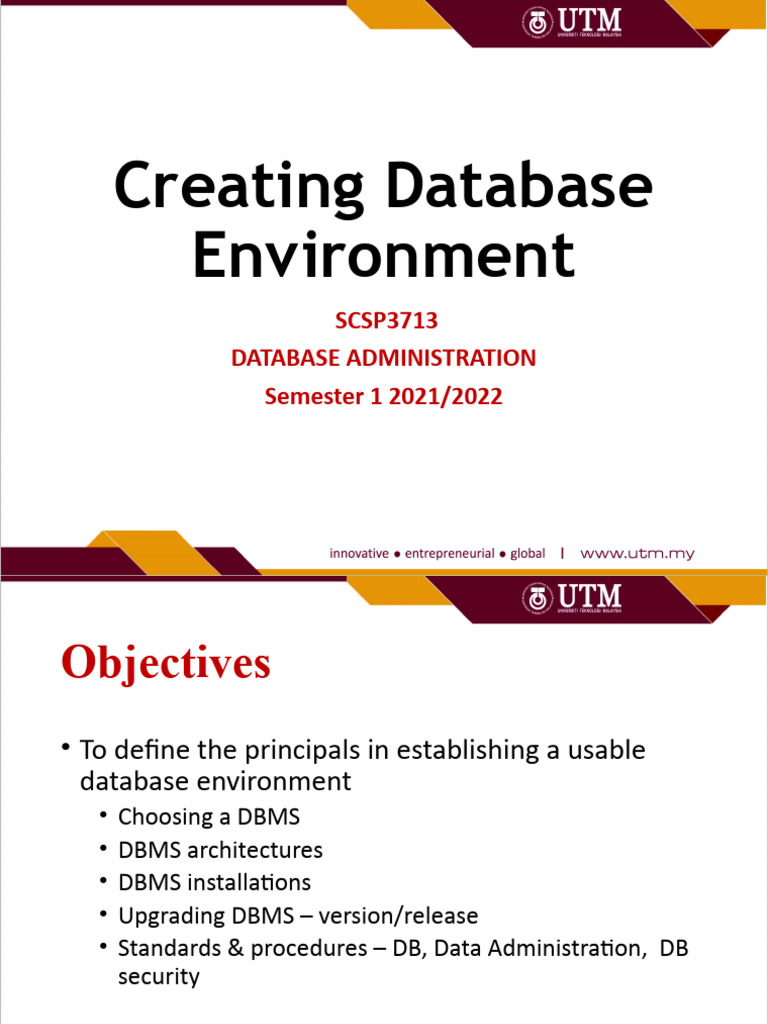Week 02 - Creating DB Env 2020 | PDF | Databases | Computer Cluster