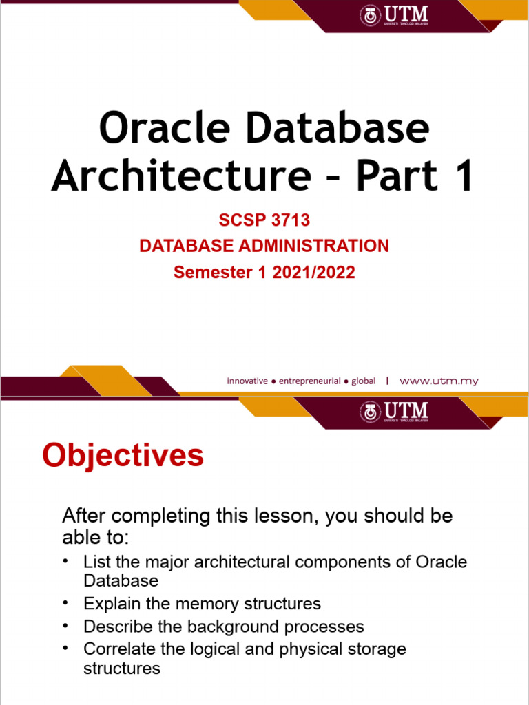 Week 03 - 1 - Oracle Architecture 2020 | PDF | Client–Server Model ...