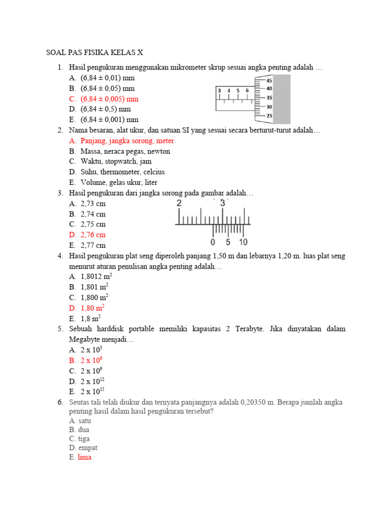 Soal Pas Fisika Kelas X | PDF