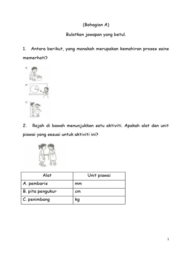 Soalan Sains Tahun 2 Pdf