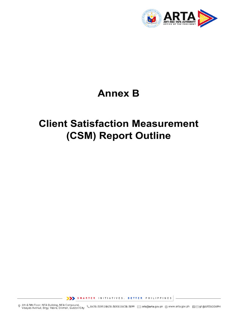 ARTA MC 2022 05 - Annex B - CSM Report Outline | PDF | Survey ...