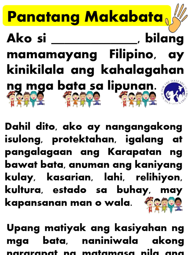 Panatang Makabata | PDF