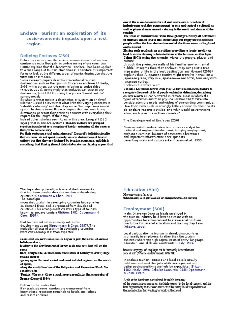 Enclave Tourism | PDF | Resort | Tourism