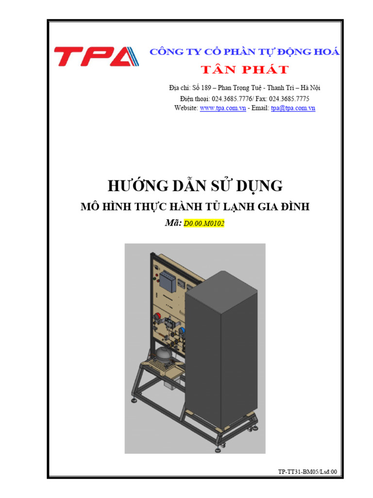 19.09.05 HDSD Cho Mô Hình TH C Hành T L NH Gia Đình | PDF