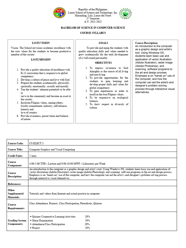 CS ELECT 3 - Computer Graphics and Visual Computing | PDF