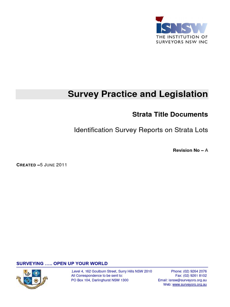 Identification Surveys for Strata Lots | PDF | Technology & Engineering