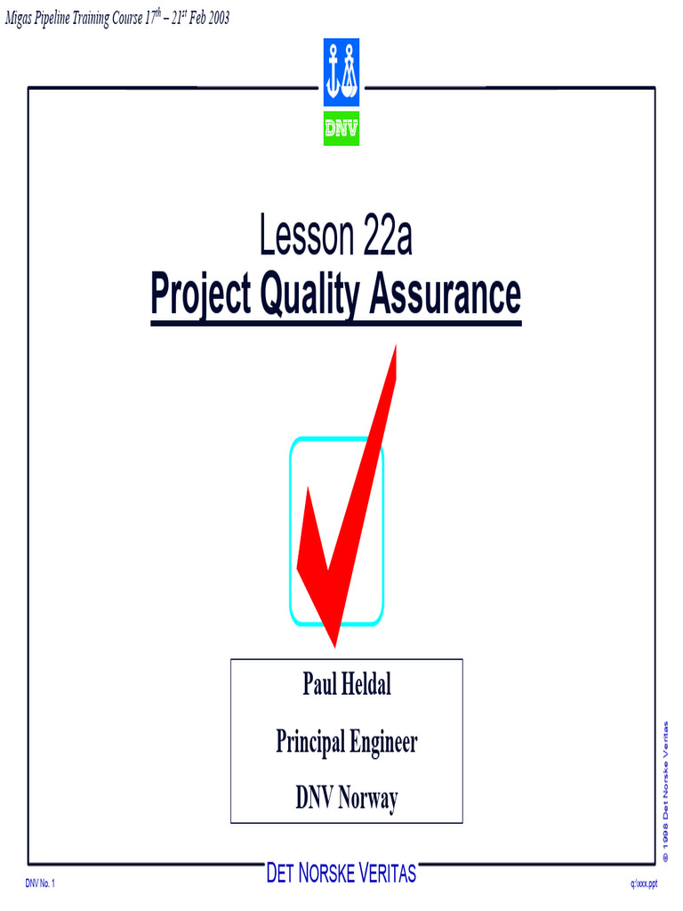 22a Proj QA | PDF | Quality Assurance | Engineering
