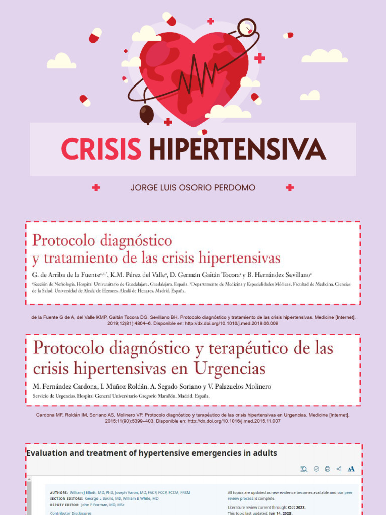 Crisis Hipertensiva Pdf Hipertensión Sistema Cardiovascular
