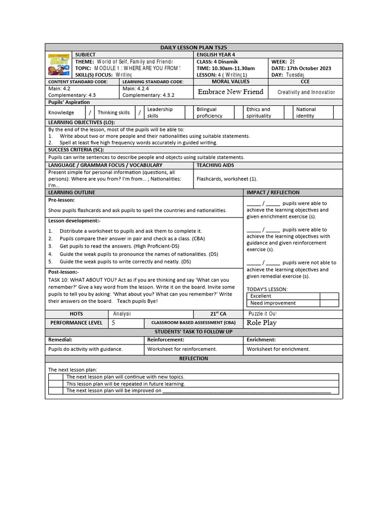 Group 6 English Year 4 Writing Pdf Career Growth