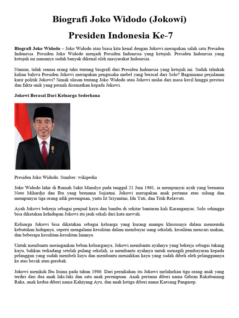 Biografi Joko Widodo | PDF