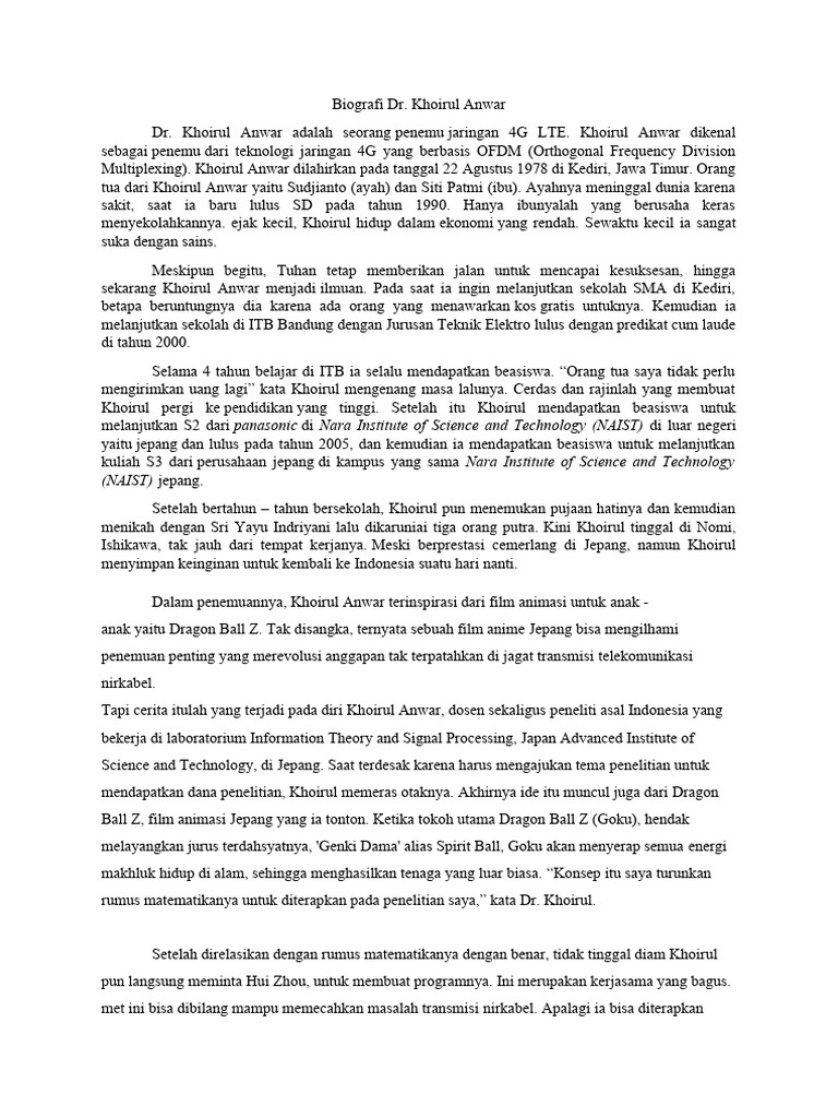 Biografi Dr. Khoirul Anwar | PDF