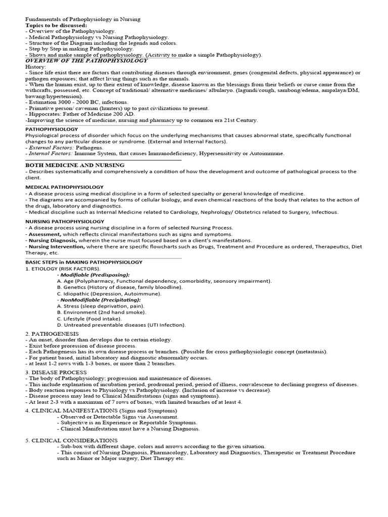 Fundamentals of Pathophysiology in Nursing | PDF