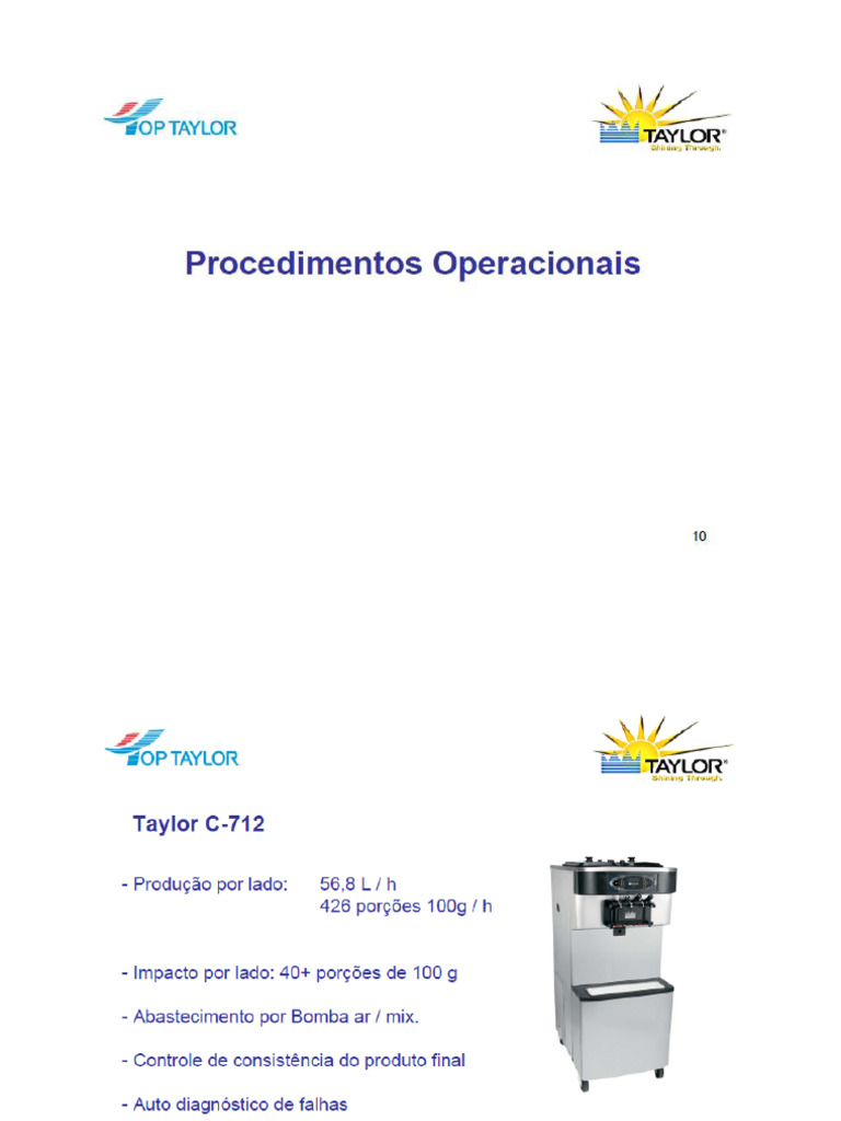 Operacional Taylor C712 | PDF