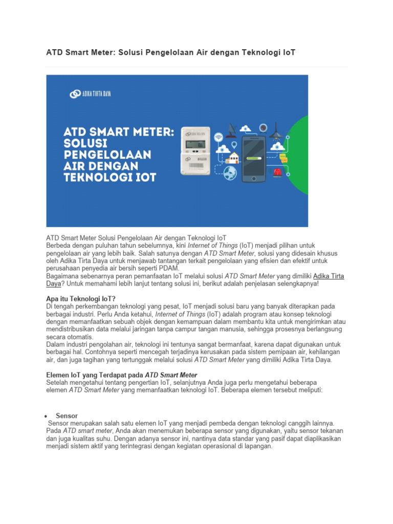 ATD Smart Meter IOT | PDF