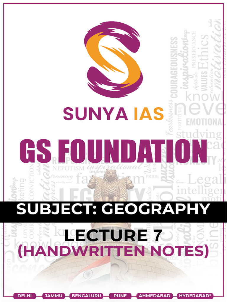 Sunya IAS Geography Lecture Notes | PDF