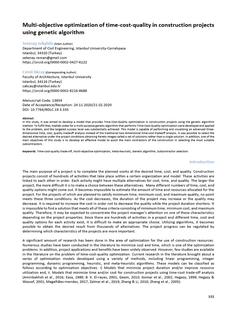 基於遺傳演算法之工程專案排程研究 | PDF | Mathematical Optimization | Metaheuristic