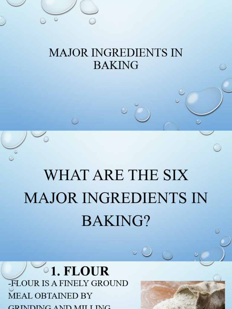 Major Ingredients in Baking | PDF