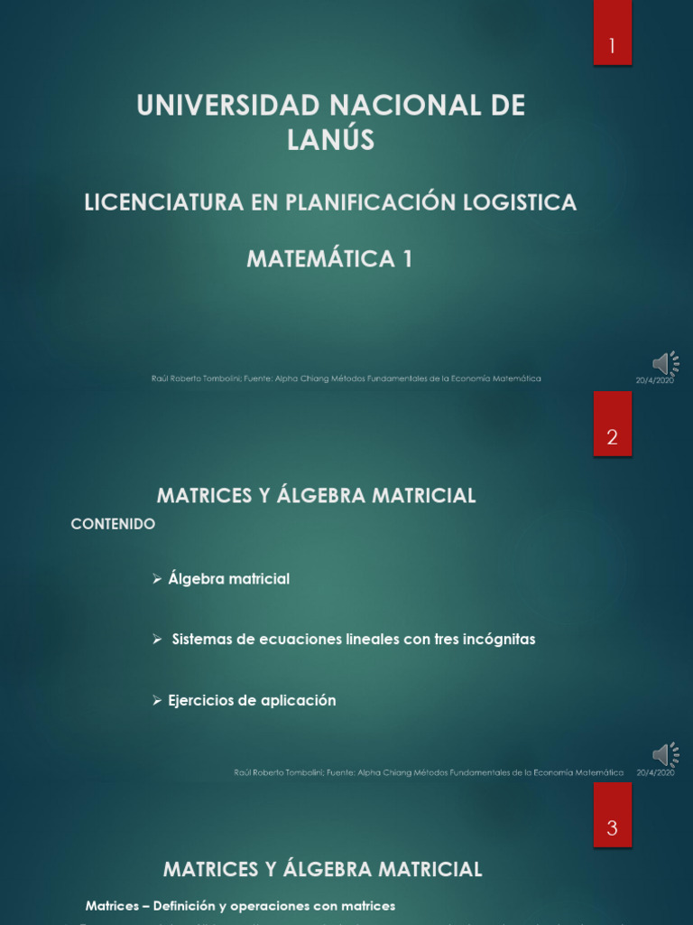 7 Matrices Y Sistemas De Ecuaciones Lineales Con 3 Incógnitas Pdf 6624