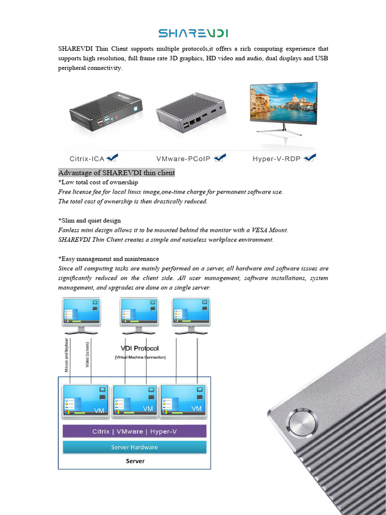 VDI Thin Client Solution PDF | PDF | Remote Desktop Services | Usb