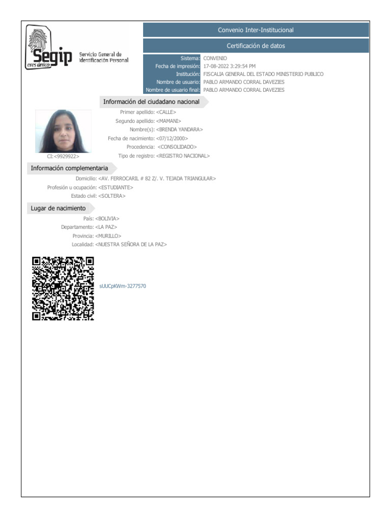 Certificacion Segip 62fd430d92e594.60853037 | PDF | Derecho