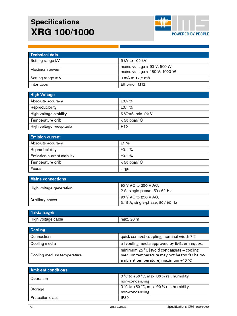 Specification XRG 100 1000 EN 1 | PDF | Technology & Engineering