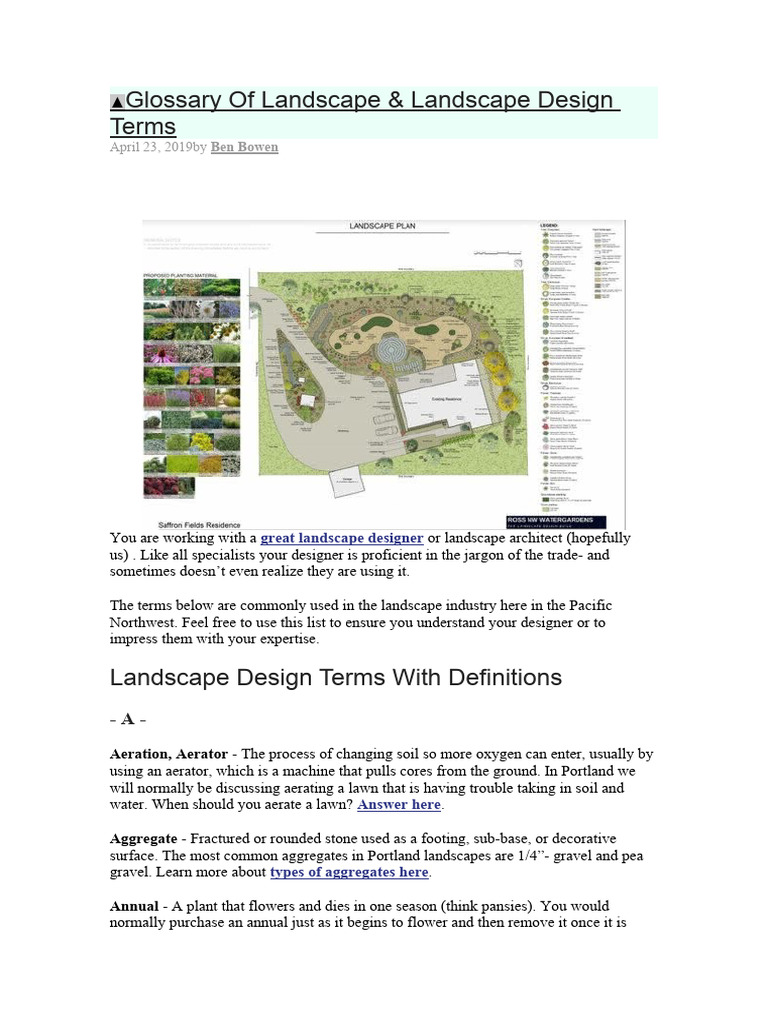Glossary of Landscape | PDF