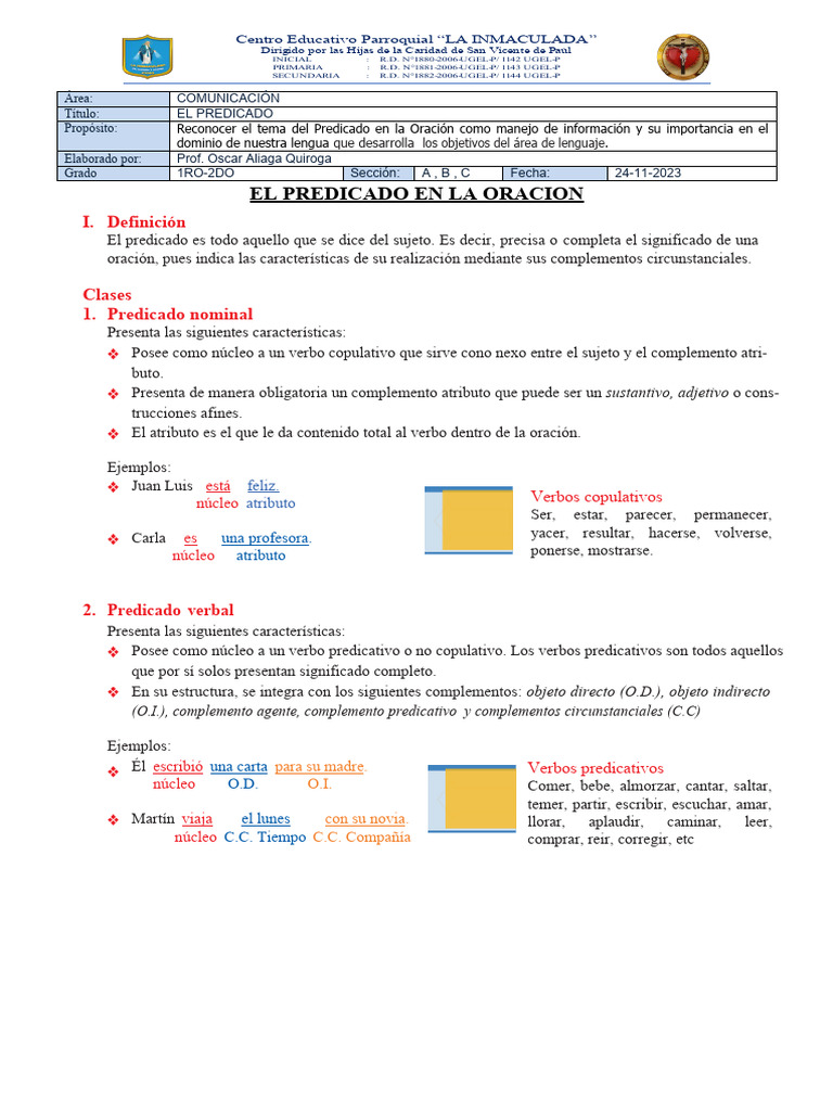 1ro 2do Definicion y Clases de Predicados | PDF