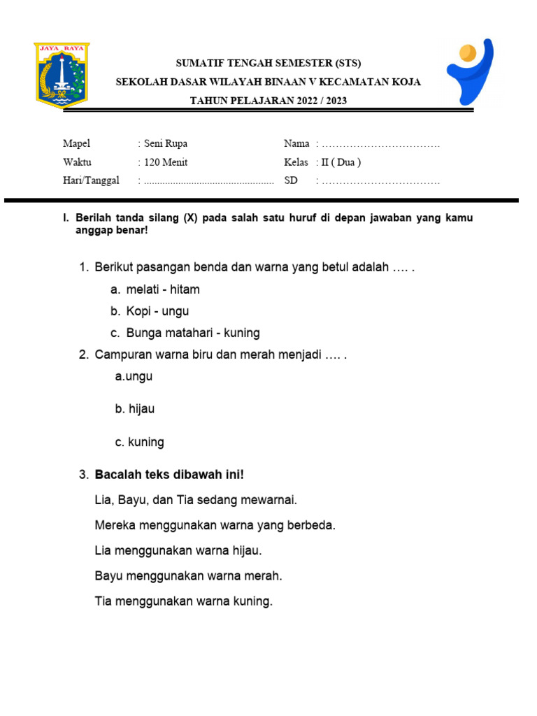 STS KLS 2 Seni Rupa | PDF | Seni