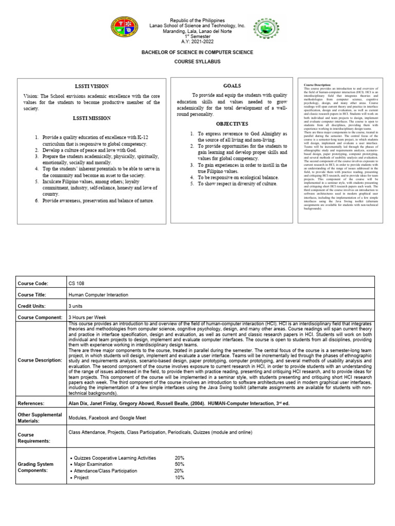 CS 108-Fundamentals of Human Computer Interaction | PDF | Human–Computer Interaction | Usability