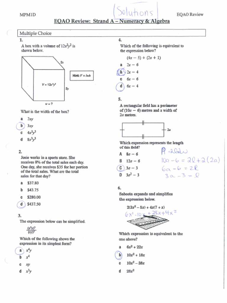 Strand A-Solutions | PDF