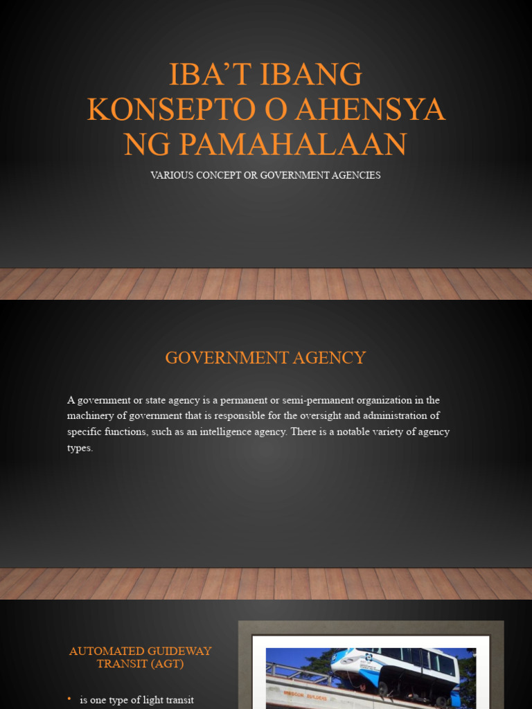 Iba't Ibang Konsepto o Ahensya NG Pamahalaan | PDF | Government Agencies | Economies